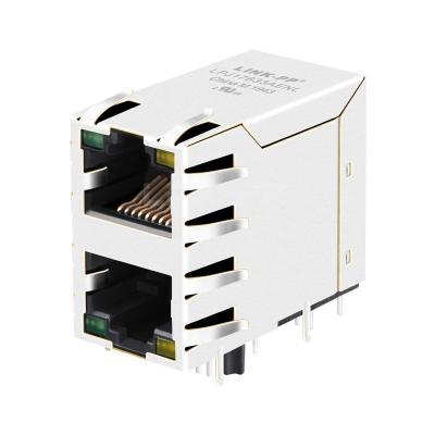 China LPJ17633AENL 10/100 Base-T Tab Up Verde/Amarela LED 2X1 Port Multi-port RJ45 Conector à venda