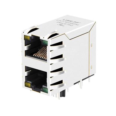 China LPJ17633BDNL 10/100 Base-T Tab Up LED amarelo/verde 2X1 Port 8P8C RJ45 Conector à venda