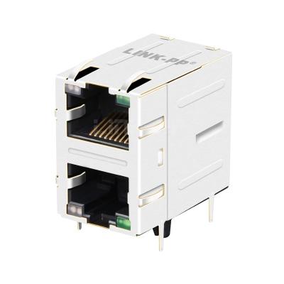 Cina Impulso JC0-1011NL Compatibile LINK-PP LPJG17747A83NL 10/100/1000 Base-T 10p8c Verde e giallo/verde LED 2x1 Port RJ45 Network Connector in vendita