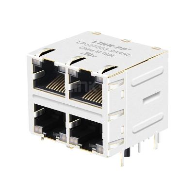 Cina LPJ27003-9A4NL 10/100 Base-T Tab Up Green&Yellow/Green&Yellow LED 2X2 Port RJ45 connettore in vendita
