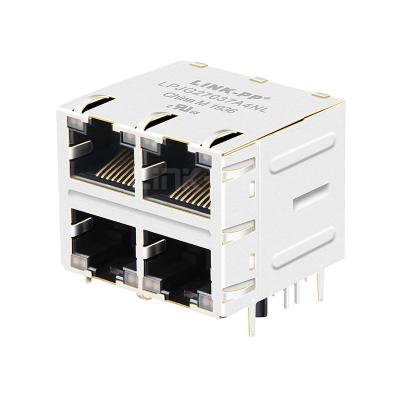 Cina LPJG27037A4NL 1000 Base-T 2x2 Port RJ45 Jack magnetici LED verde e giallo/verde e giallo in vendita