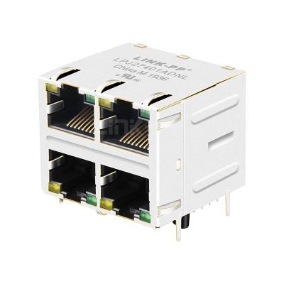 Cina LPJ27401ADNL 10/100 Base-T Tab Up LED giallo/verde 2X2 Port PoE RJ45 connettore femminile in vendita