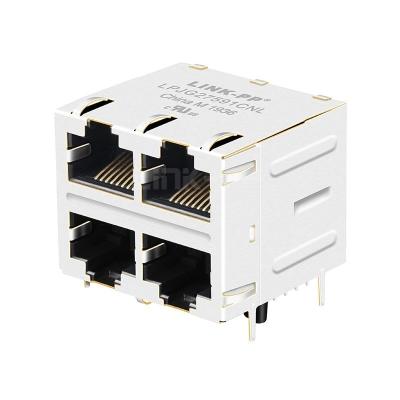 中国 Tyco 1840182-1 互換 LINK-PP LPJG27591CNL 10/100/1000 ベース-T LED 2x2 ポート Cat6 モジュラー ジャックなし 販売のため