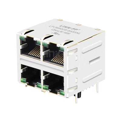 中国 LPJM9029-8A65NL 10G ベース-T 2x2 ポート G/G LED コンネクタ RJ45 ジャック 販売のため