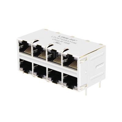 Cina 10/100 Base-T Tab Up Green&Orange/Green&Orange LED 2X4 Port RJ45 Jack connettore in vendita