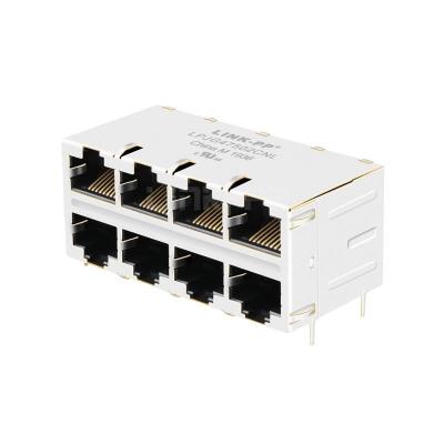 Cina LPJG47502CNL 10/100/1000 Base-T Magnetics integrata 2x4 Port 8P8C RJ45 Female Connector in vendita