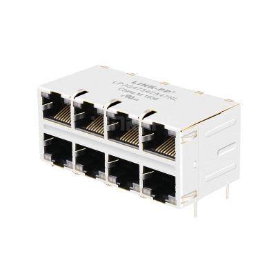 Cina RM4-1SAARV1F Compatibile LINK-PP LPJG47542A47NL 10/100/1000 Base-T 2x4 Port Cat6 RJ45 Jack LED giallo/verde/giallo-verde in vendita