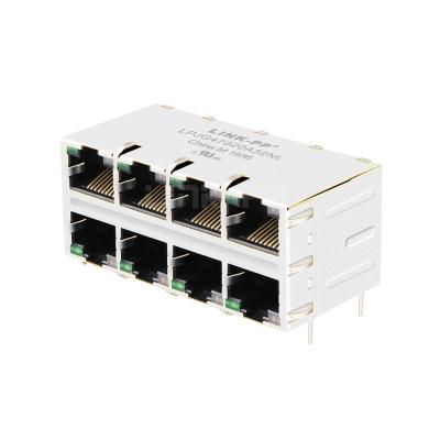Cina LPJG47020A32NL 1000 Base-T Magnetics integrati 2x4 Port RJ45 8 Pin Connector in vendita