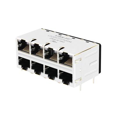 Cina Belfuse 0863-2X4R-54-F Compatibile LINK-PP LPJG47737A55NL 100/1000 Base-T G&O/G&O Led 2x4 Port RJ45 Jack magnetico in vendita