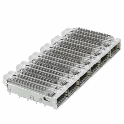 Cina 2143307-2 QSFP Cage Ganged (1 x 6) con connettore del dissipatore di calore incluso Lightpipe 14 Gb/s in vendita