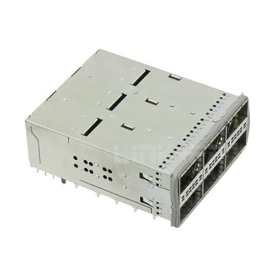 中国 2214565-1 ZQSFP+ケージアセンブリ 2x3 ポート 統合接続器 28 Gb/s 販売のため