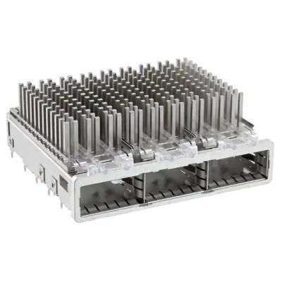 Cina 2057042-8 QSFP+ Cage Ganged (1 x 3) con connettore del dissipatore di calore Press-Fit Through Hole Right Angle in vendita