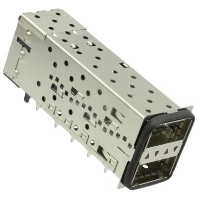 Cina 2085945-3 QSFP+ Cage Assembly 2x1 Port con connettore integrato incluso Lightpipe in vendita