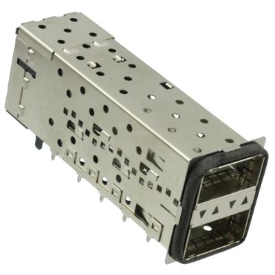 Cina 2085945-7 QSFP+ Cage Assembly 2x1 Port con connettore integrato incluso Lightpipe 14Gb/s in vendita