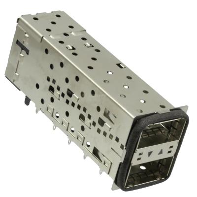 Cina TE 2085945-6 QSFP+ Receptacle con cage Ganged (2x1) Connector Gasket elastomerica inclusa Lightpipe in vendita
