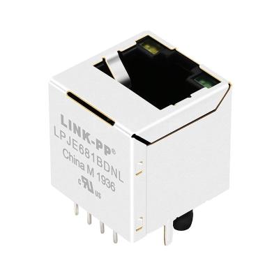 Cina Giallo/verde LED 1X1 Port Vertical Shielded RJ45 Modular Jack senza magneti integrati in vendita