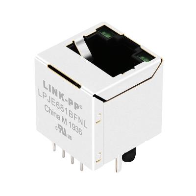 Cina LPJE681BFNL 1X1 Port Verticale RJ45 Jack Connector senza Magnetismo Integrato Verde/LED Verde in vendita
