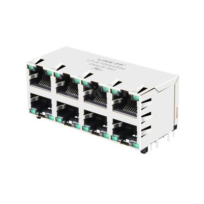 Cina LPJE108XAWNL Tab Up Green/Green LED 2X4 Port RJ45 Jack Connector senza magneti integrati in vendita