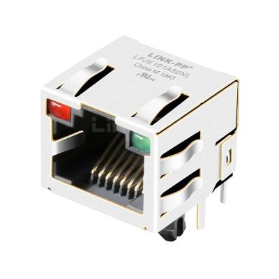 Cina Tab Up LED rosso/verde 1X1 Port Ethernet RJ45 Jack Connector senza magneti integrati in vendita