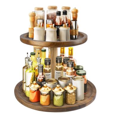 Κίνα Στάσιμο Τύπος 2 Τάξη Φυσικό Μπαμπού Lazy Susan Turntable Οργανωτής για σύγχρονη κουζίνα προς πώληση