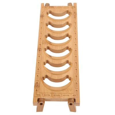 Chine Porteur de tasse à thé en bambou rectangulaire certifié CE / UE 6 grille pour les accessoires de la série de thé Kung Fu à vendre