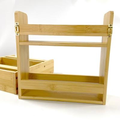 Chine 28x28x8cm plateau porte-épices en bambou pour tiroir armoire de cuisine organisation à 3 niveaux à vendre