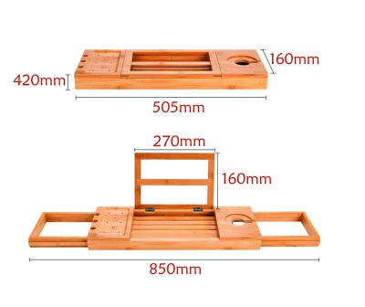 Chine Accueil Meubles Bambou élastique Caddy de salle de bain plateau de baignoire personnalisé à vendre