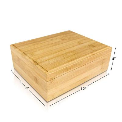 중국 현대 디자인 스타일 대나무 사각형 상자 뚜?? 과 잠금 용 담배 차 보석 25.4x 20.1 x 10.1 CM 판매용