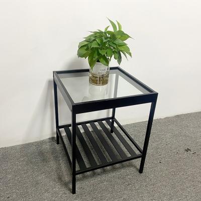 중국 철 유리 Bambu Rattan 침대 옆 테이블 나이트 스탠드 ODM 판매용