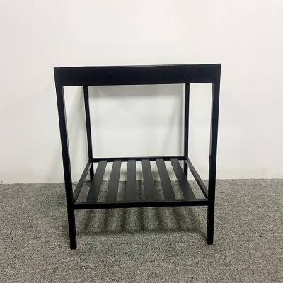 중국 철 유리 Bambu Rattan 침대 옆 테이블 나이트 스탠드 ODM 판매용