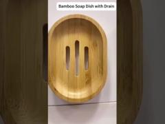 Premium Bamboo Drain Soap Dish For Bathroom Shelves