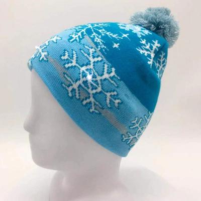 Cina Cappuccio tricottato respirabile della lampada del LED/cappello bianco di Natale del fiocco di neve in vendita