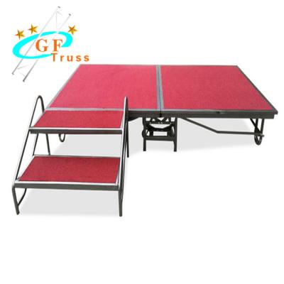 Chine Botte en aluminium en acier rouge d'étape de pliage de mobile de plate-forme d'étape de GF en démonstration à vendre