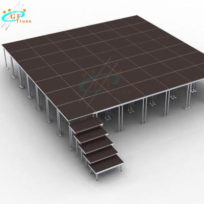 Chine Canalisations verticales portatives télescopiques d'étape avec 5 la plate-forme portative d'étape des escaliers 7x7 de planchers pour l'événement à vendre