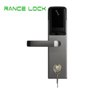 China Smart Digital Door Lock Stainless Steel Hotel Key Card Lock Sliver With Electric Power Switch for sale