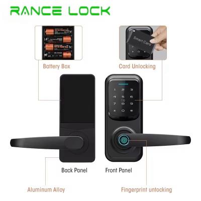 China Aluminum Alloy Biometric Access Door Lock Security Smart Bathroom Lock 178*65*26mm for sale