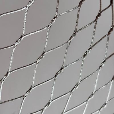 China Reusable Knotted Stainless Steel Wire Rope Mesh Netting For Zoo Safety Net for sale