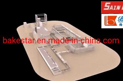 Cina Il pane commerciale del forno a tunnel dell'attrezzatura del forno fa la linea di produzione a macchina del pane del panino dell'hamburger in vendita