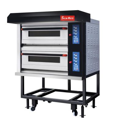 China Sun Mate Equipamento de cozimento elétrico Pizza Microcomputador inteligente Painel de controle Prata 2 decks 6 bandejas Forno de cozimento à venda