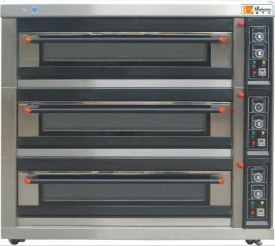 China Forno de gás luxuoso da câmara de aço revestida de alumínio comercial de 3 bandejas da plataforma 9 à venda