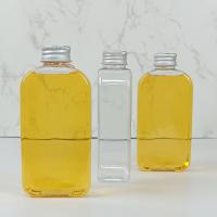 Bottiglie piatte di plastica trasparente da 400 ml con tappo a vite per succo, latte e altre bevande