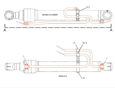Cina 320D Cat Excavator tubo cilindrico idraulico 222-0126 247-8869 per tubo a boom in vendita