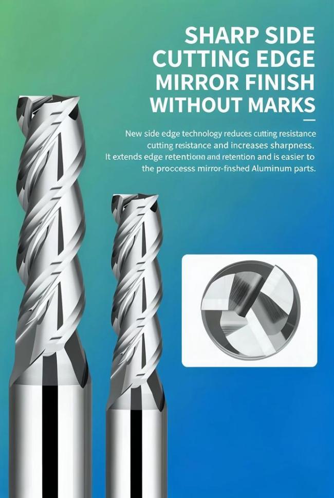 HRC55 Carbide End Mill 3 Flutes 3F Dia 1mm 2mm 3mm 4mm Shank End mill coating Carbide Solid Tungsten Flat milling cutter for Aluminium 3