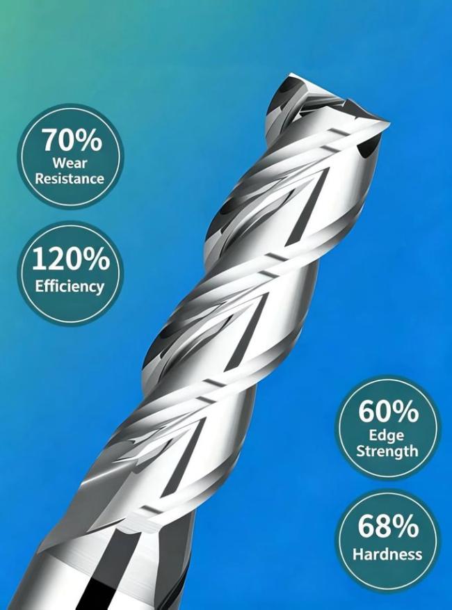 HRC55 Carbide End Mill 3 Flutes 3F Dia 1mm 2mm 3mm 4mm Shank End mill coating Carbide Solid Tungsten Flat milling cutter for Aluminium 4