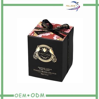Cina Scatole di cartone d'imballaggio nere quadrate decorative di lusso per la candela in vendita