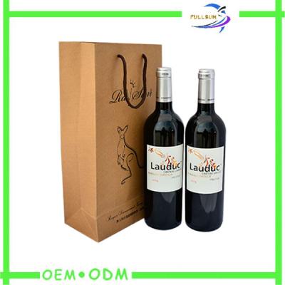 Cina Viaggio riutilizzabile opaco della borsa del vino della doppia bottiglia con la maniglia del cartone in vendita