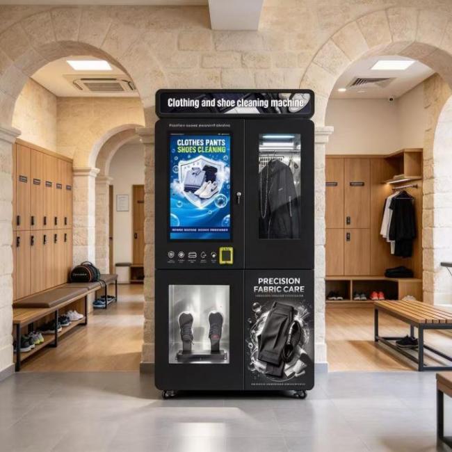 Haloo Clothing and Shoes Cleaning Vending Machine | Self Care Equipment Integrating Atomization Cleaning, UVC LED Disinfection and Heating Drying