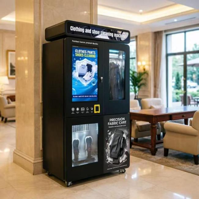 Haloo Clothing and Shoes Cleaning Vending Machine | Self Care Equipment Integrating Atomization Cleaning, UVC LED Disinfection and Heating Drying