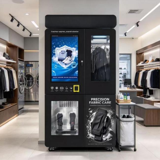Haloo Clothing and Shoes Cleaning Vending Machine | Self Care Equipment Integrating Atomization Cleaning, UVC LED Disinfection and Heating Drying