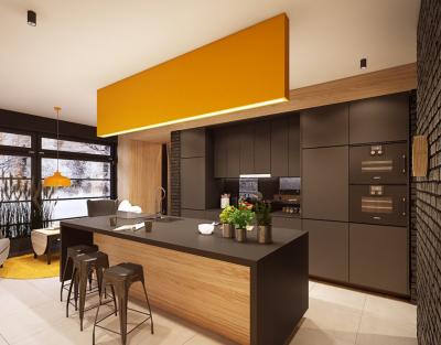 Cina Personalizzi gli armadi da cucina modulari moderni con l'isola ed il Governo di a microonde in vendita
